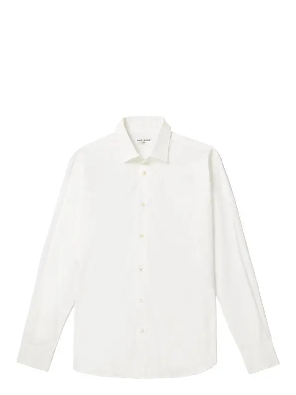 Saint Laurent Slim-fit Cotton-poplin Shirt - White