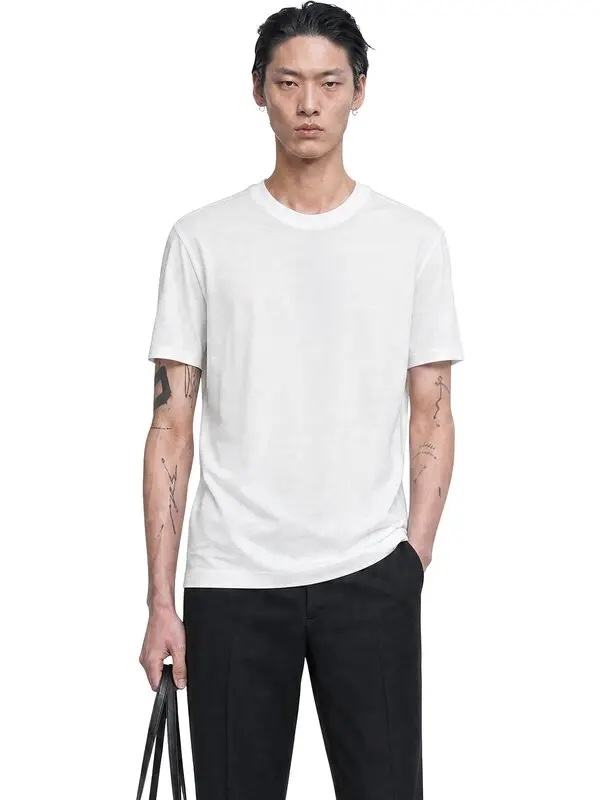 Emporio Armani Micro Eagle Embroidery Jersey T-shirt - White