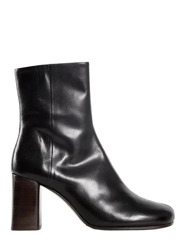 LEMAIRE Anatomic Leather Ankle Boots - Black