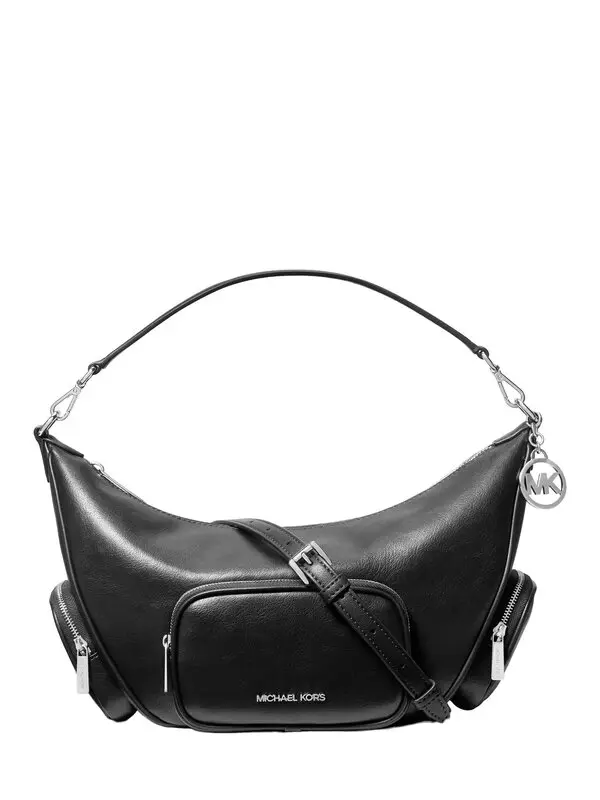 Michael Kors Merritt Medium Burnished Convertible Shoulder Bag - Black