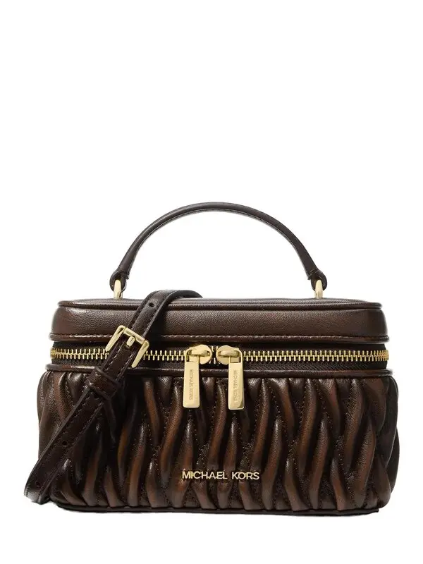 Michael Kors Vivi Small Matelassé Burnished Vanity Crossbody Bag - Brown