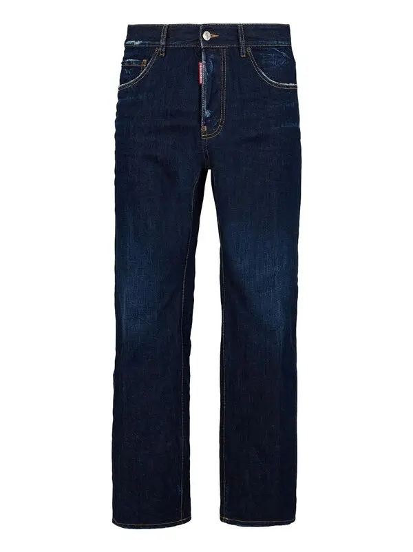 Dsquared2 Dark Wash Straight Leg Jeans - Blue