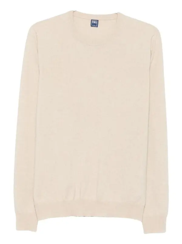 Fedeli Fine Knit Long-sleeved Sweater - Cream