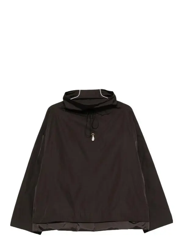 Carven Long Sleeve Jacket With Faux Pearl Detail - Brown