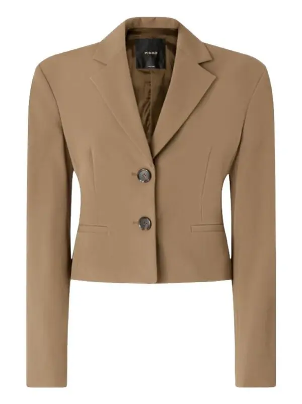Pinko Single-breasted Cropped Blazer - Green