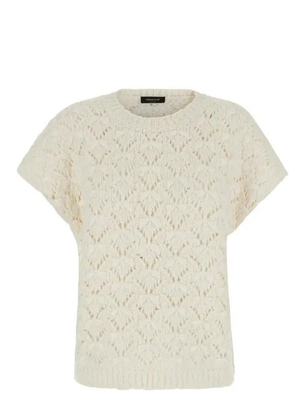 Fabiana Filippi Open Knit Short Sleeved Jumper - White