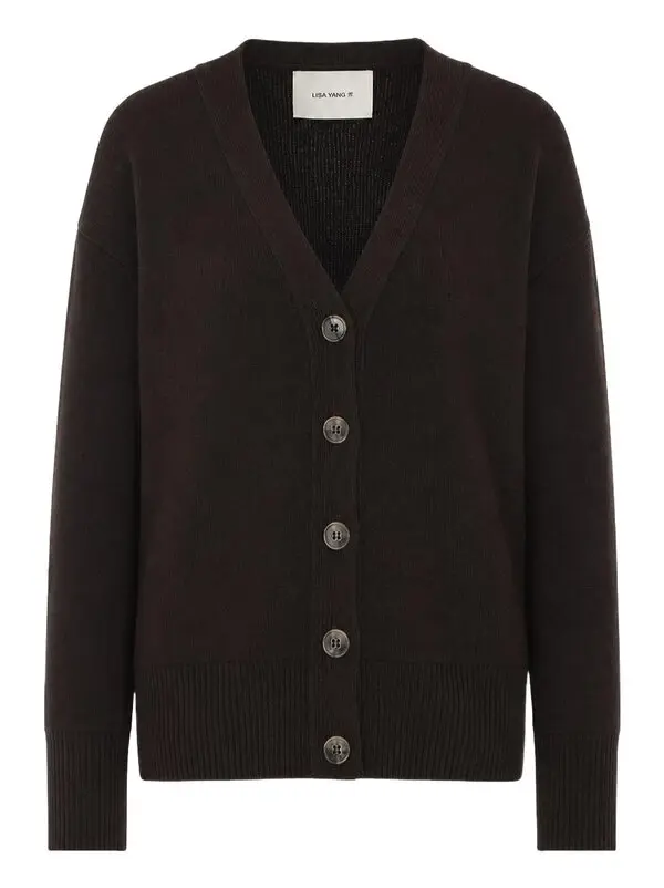 LISA YANG Amery V-neck Cardigan - Brown