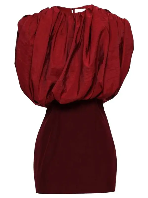 Magda Butrym Mini Balloon-sleeve Gathered Dress - Red