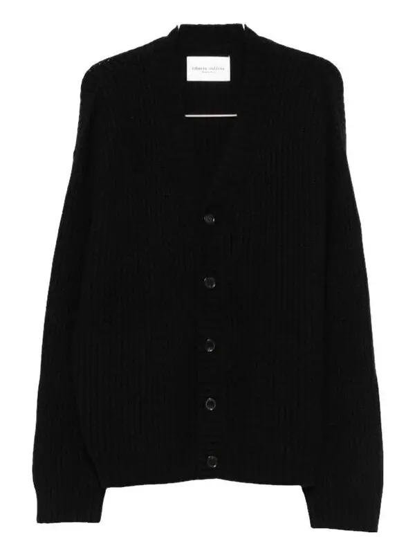 ROBERTO COLLINA V-neck Cardigan With Button Fastening - Black