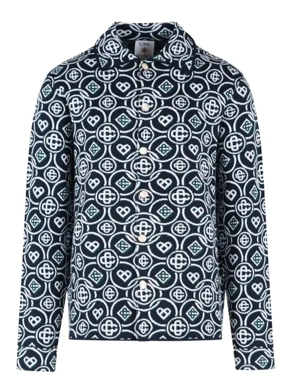 Casablanca Monogram Jacqaurd Long Sleeved Shirt - Navy