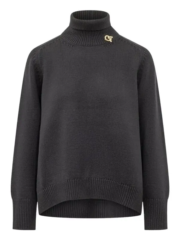 Fabiana Filippi High Neck Knitted Sweater - Navy