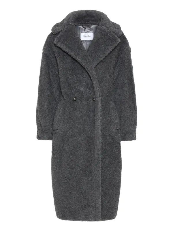 Max Mara Teddy Bear Icon Coat In Wool And Alpaca - Dark Gray