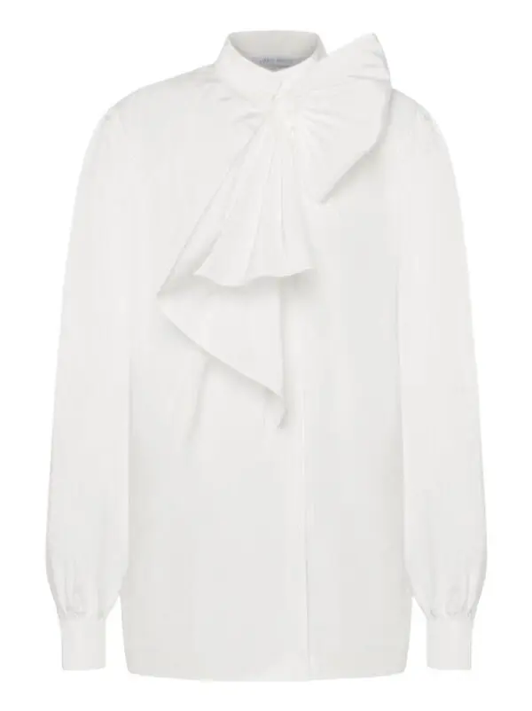 Alberta Ferretti Bow Detail Long-sleeved Shirt - White