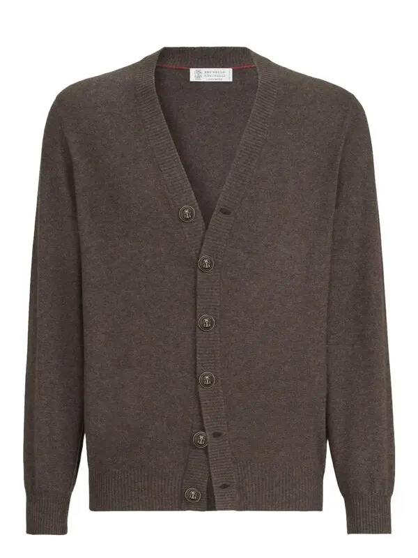 Brunello Cucinelli Cashmere Cardigan - Light Gray