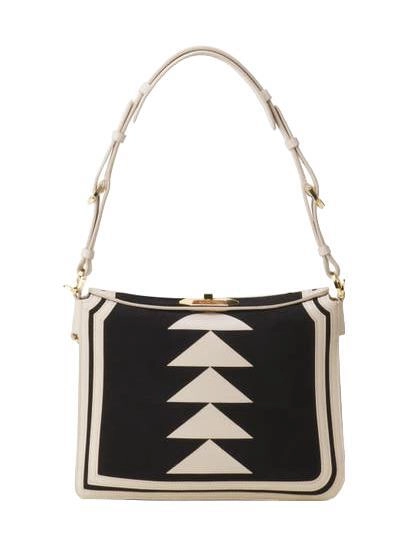 LANVIN Compagnon 20 Leather Bag - Ecru/black