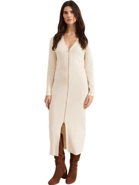 PHASE EIGHT Ella Ribbed Knit Dress - Natural