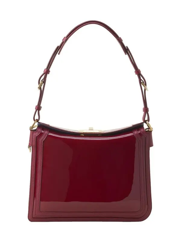 LANVIN Compagnon 20 Bag In Patent Leather - Garnet