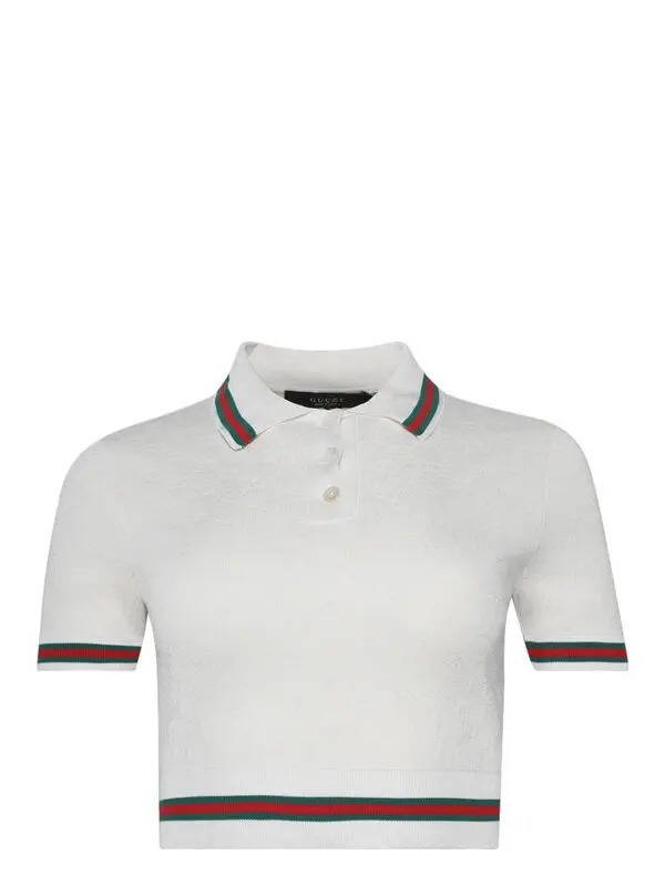 Gucci Gg Extra Fine Cotton Jacquard Polo Shirt - White
