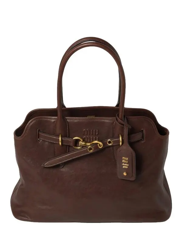 Miu Miu Aventure Nappa Leather Bag Briarwood - Brown