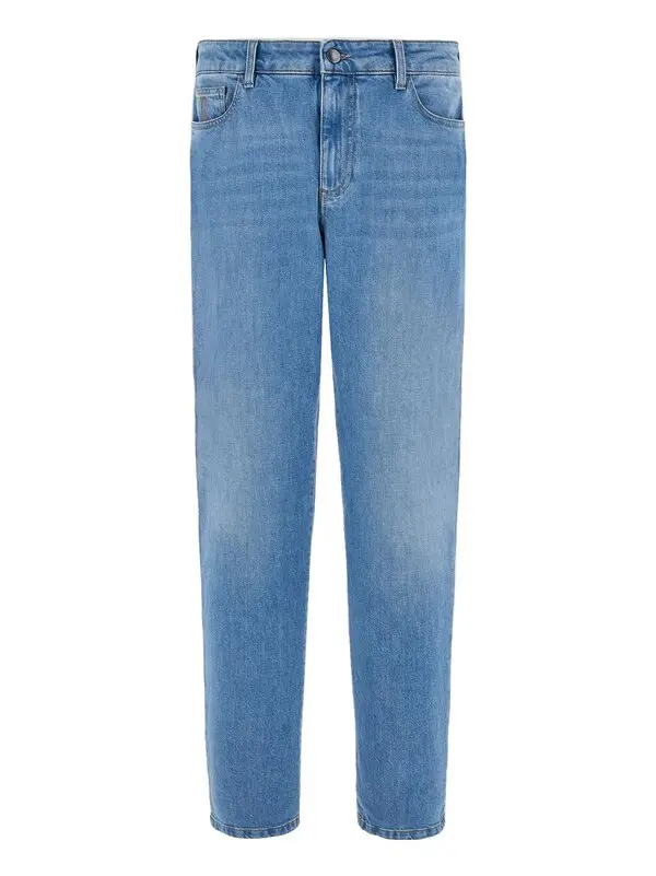 Canali Levante Jeans In Comfort Denim - Blue