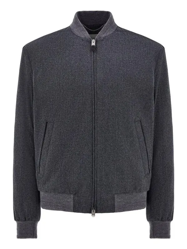 Canali Wool Bomber Jacket - Grey