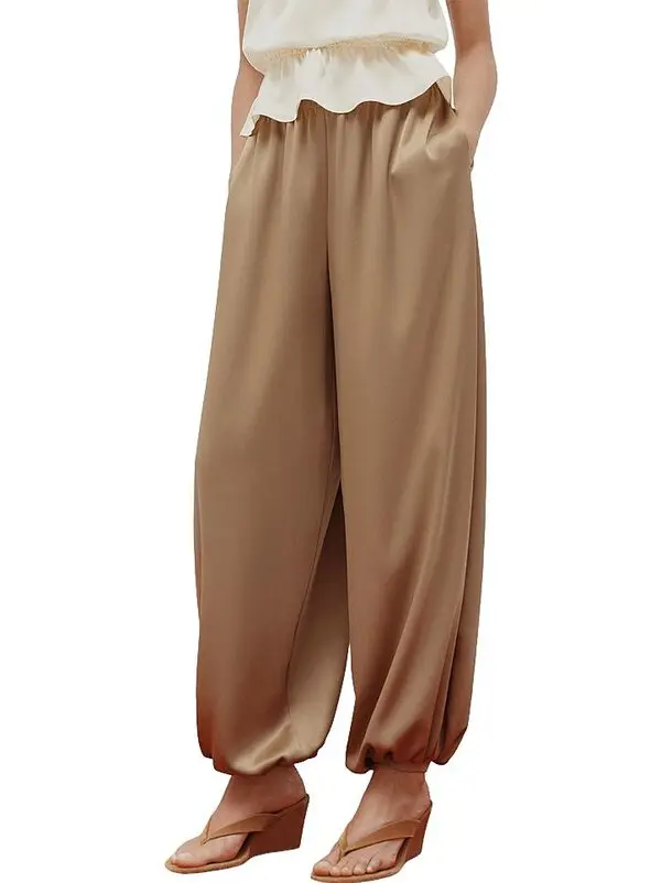 REFORMATION Aven Satin Pants - Chanterell
