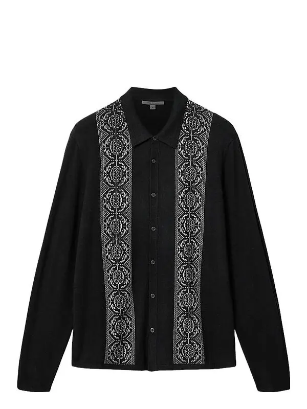 John Varvatos Filigrana Patterned Shirt - Black
