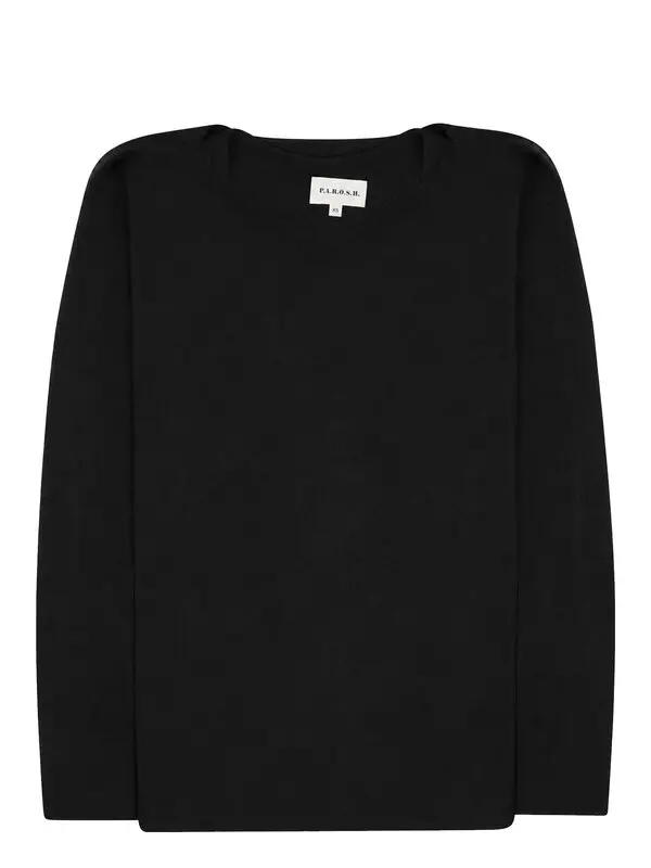 P.a.r.o.s.h Maglia In Misto Lino - Black