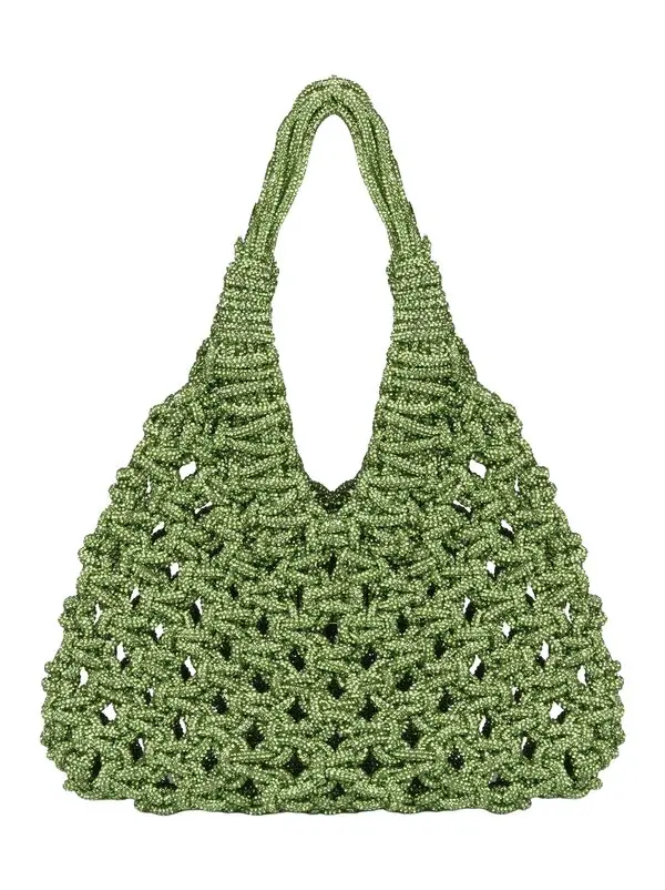 HIBOURAMA Vannifique Small Crystal Embellished Bag - Green
