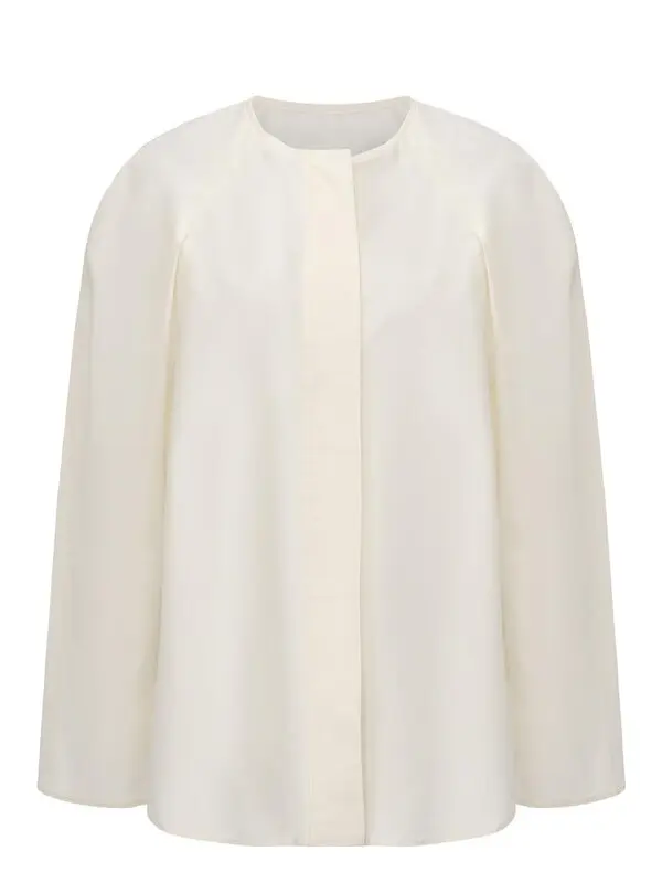 FRONT ROW SHOP Reversible Scarf Blouse - White