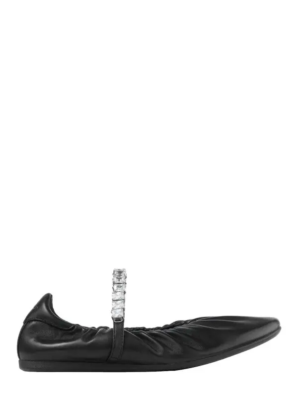 JIMMY CHOO Jade Ballerina Flats With Embellished Strap - Xblackcrys
