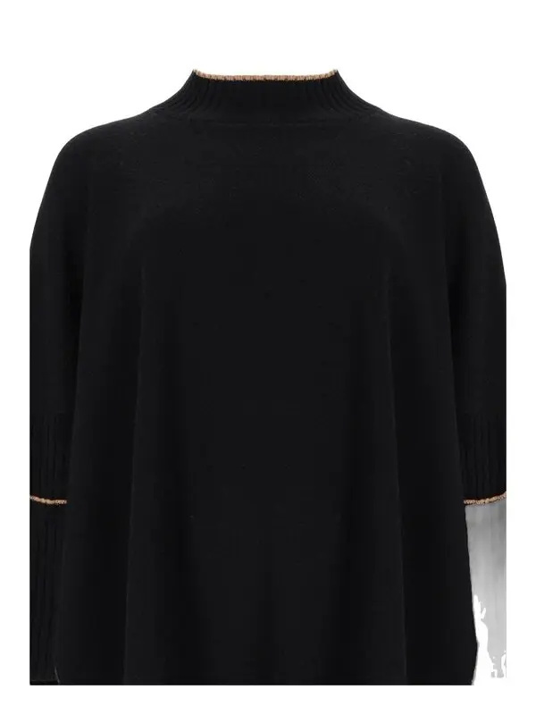 Herno Wool Turtleneck Sweater With Ribbed Trim - Black