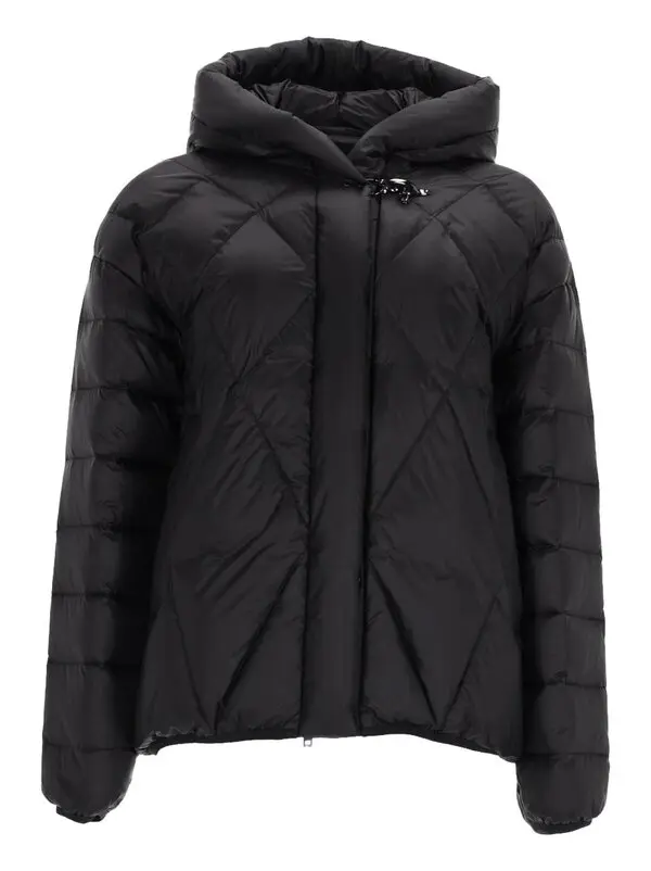 FAY Quilted Hooded Puffer Jacket - Black