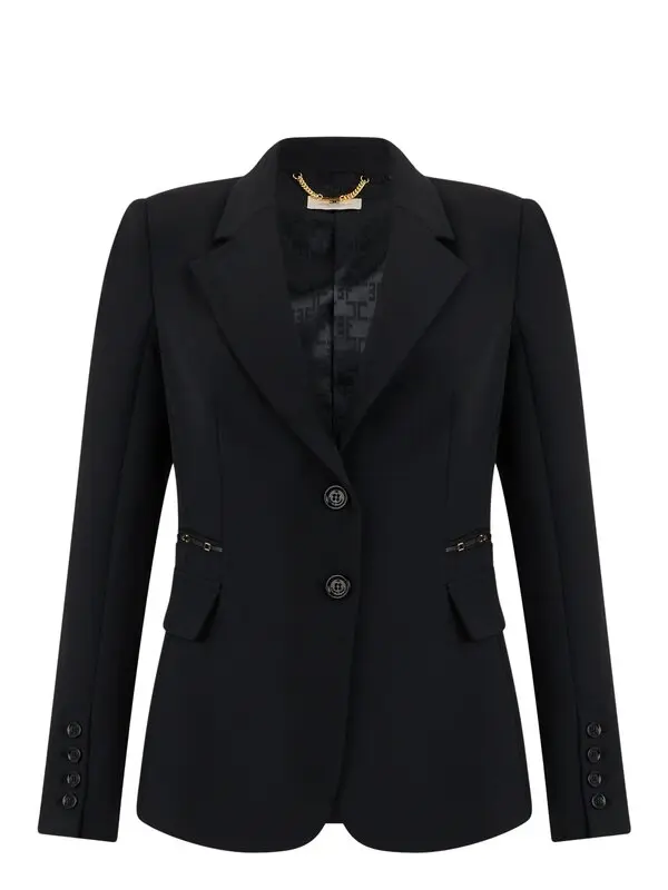 Elisabetta Franchi Single-breasted Tailored Blazer - Black