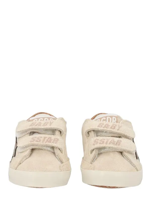 GOLDEN GOOSE Baby School Nappa Sneakers With Printed Upper And Suede Star - Beige