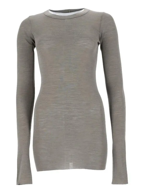 Rick Owens Fitted Long Sleeve Knit Top - Black