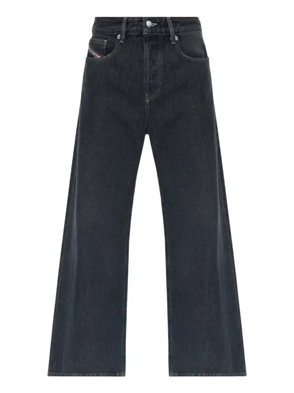 DIESEL® 5-pocket Wide-leg Denim Jeans - Nero