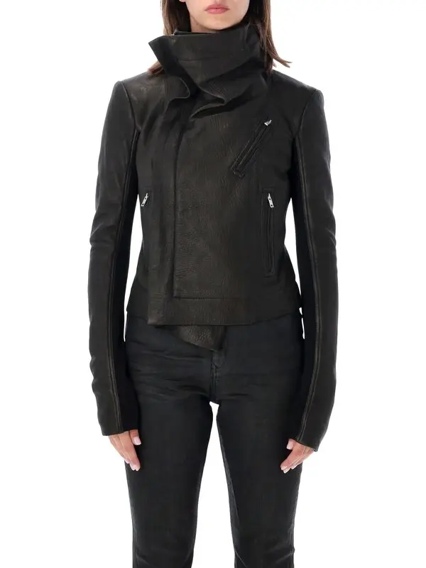 Rick Owens Double-breasted Lamb Leather Jacket - Nero