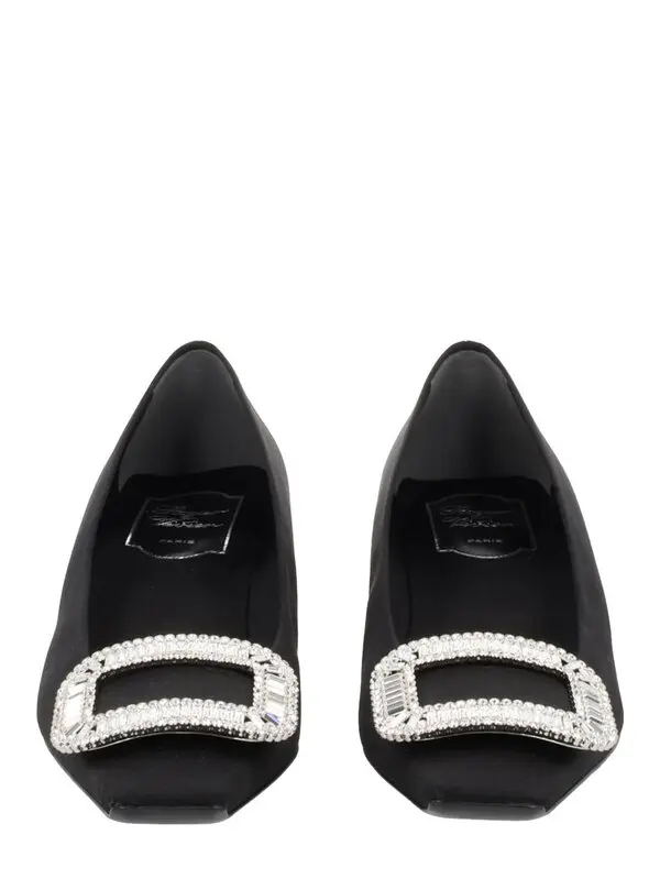 ROGER VIVIER Embellished Pointed-toe Flats - Black