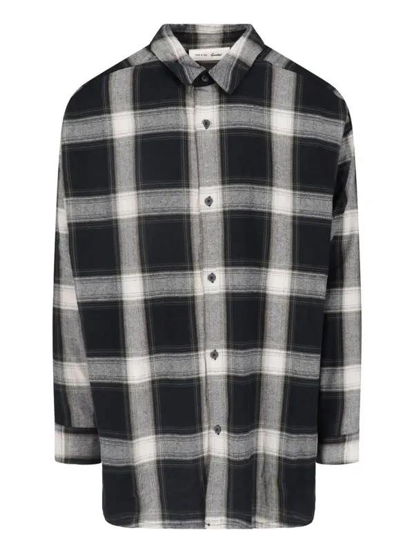 Fear Of God Plaid Button-up Shirt - Grey