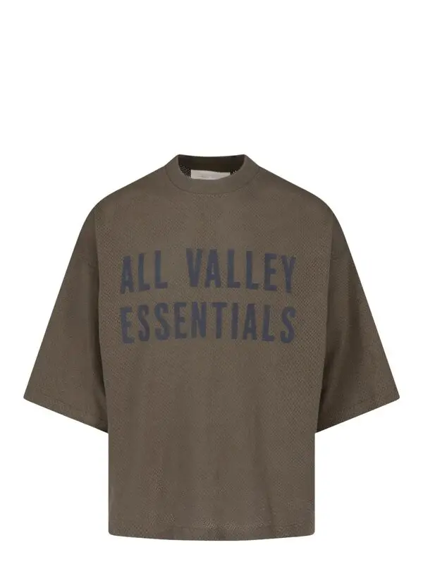 Fear Of God Mesh Graphic Oversized T-shirt - Green