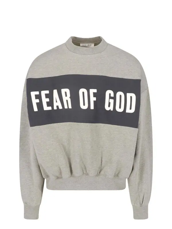 Fear Of God Logo Crewneck Sweatshirt - Grey