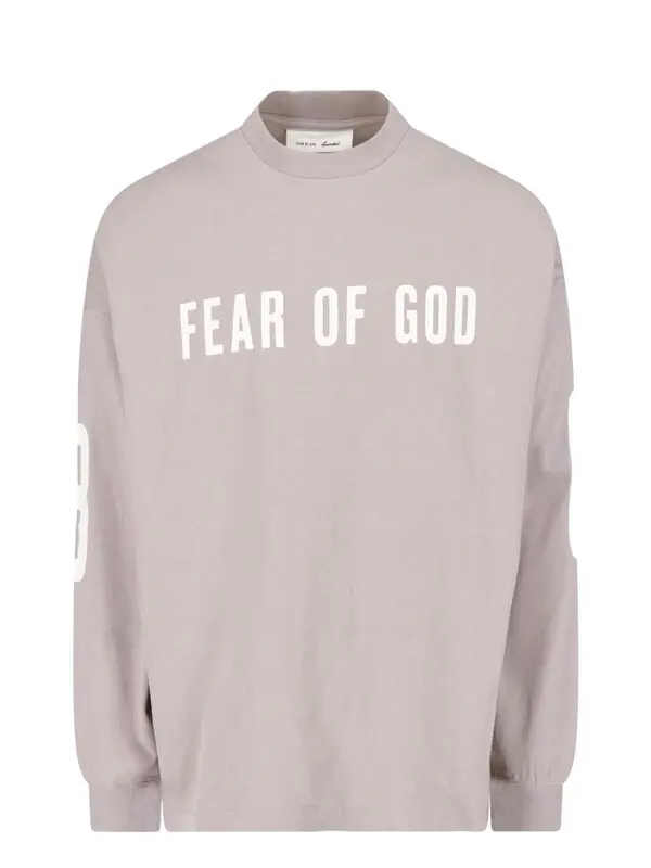 Fear Of God Relaxed Fit Logo Long Sleeve T-shirt - Grey
