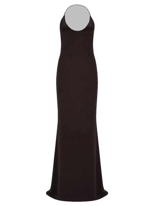 TOM FORD Halter Neck Slip Maxi Dress - Brown