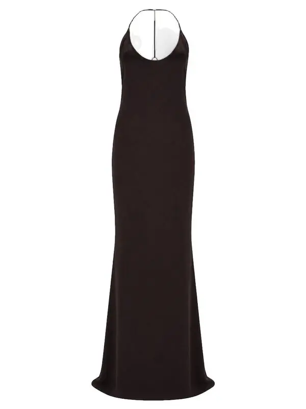 TOM FORD Halter Neck Slip Maxi Dress - Brown