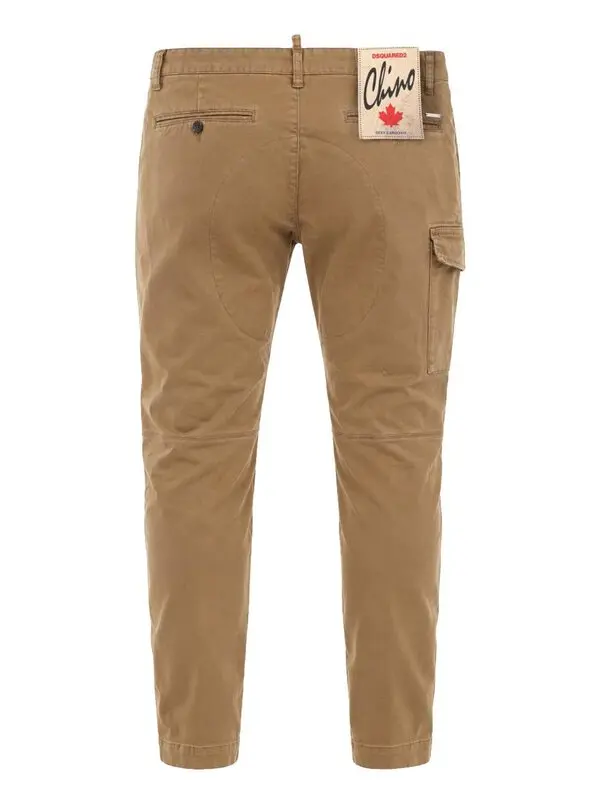 Dsquared2 Cotton Stretch Cargo Pants - Brown