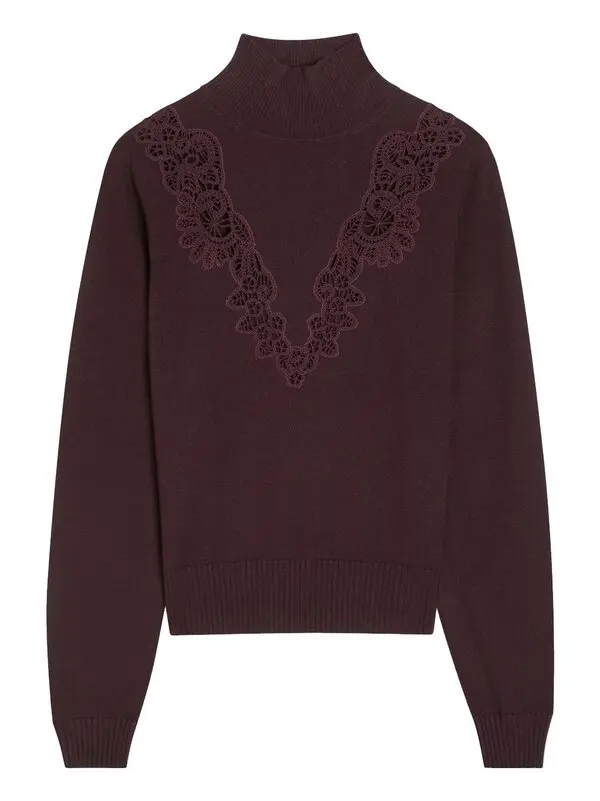 Zimmermann Valiant Lace-trim Wool Top - Brown