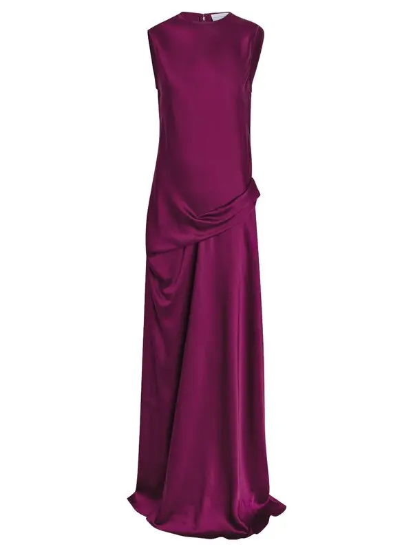 Stella McCartney Draped Satin-crepe Gown - Dark Red
