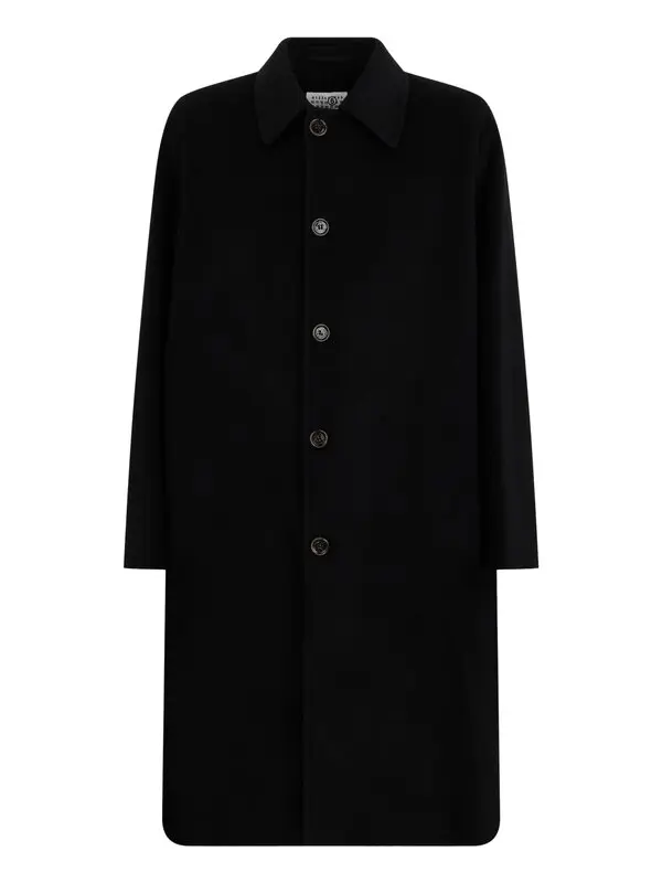 MAISON MARGIELA Long Wool Coat - Black
