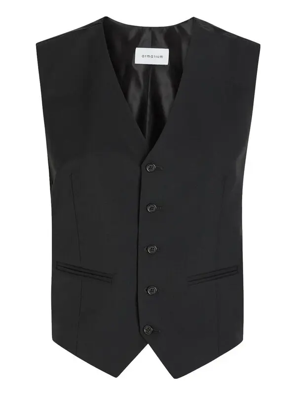 ARMARIUM Wool And Satin Vest - Black
